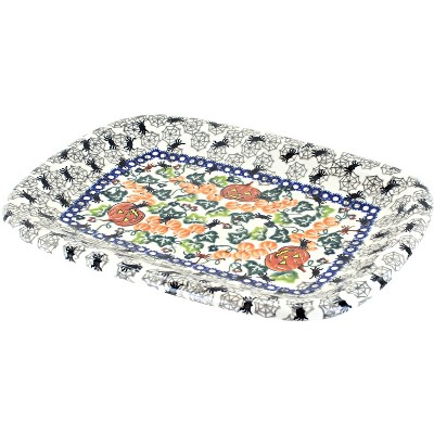 Blue Rose Polish Pottery Trick Or Treat Medium Rectangular Serving ...