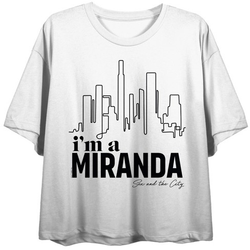 Sex And The City I'm A Miranda Women's White Crop Tee-large : Target