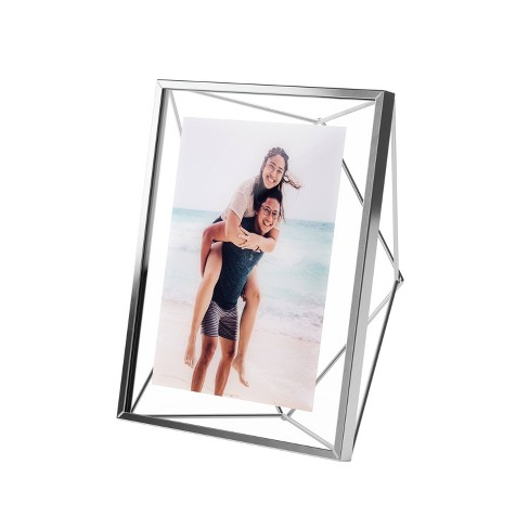 Umbra 5"x7" Prisma Picture Frame Chrome: Modern Geometric Design, Steel ...