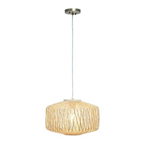 Natural Round Pendant Ceiling Light Beige - Elegant Designs : Target
