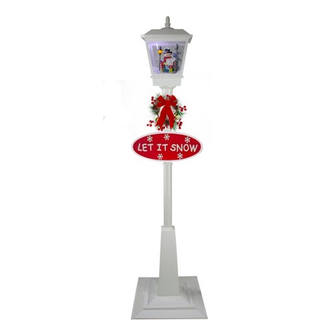 Northlight 70.75" White Lighted Musical Snowman Christmas Street Lamp ...