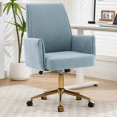 Liftable Mid-Back Office Chair with Ergonomic Design and Striped Fabric ...