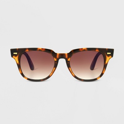 Women's Tortoise Shell Print Angular Rectangle Sunglasses - A New Day ...