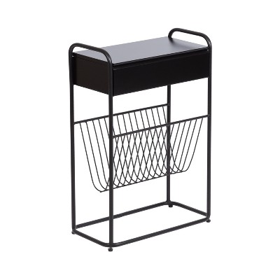 Kate And Laurel Kura Narrow Side Table, 19x9x26, Black : Target