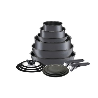 T-fal 12pc Signature Titanium Nonstick Cookware Set Dark Gray : Target