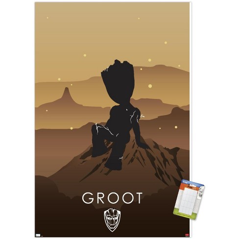 Trends International Marvel Heroic Silhouette - Groot Unframed Wall ...