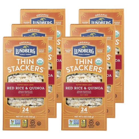 Lundberg Thin Stackers Red Rice & Quinoa Salt-free Puffed Grain Cakes ...