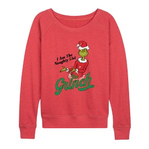 Women's - The Grinch - On The List Lightweight French Terry Wide Neck ...