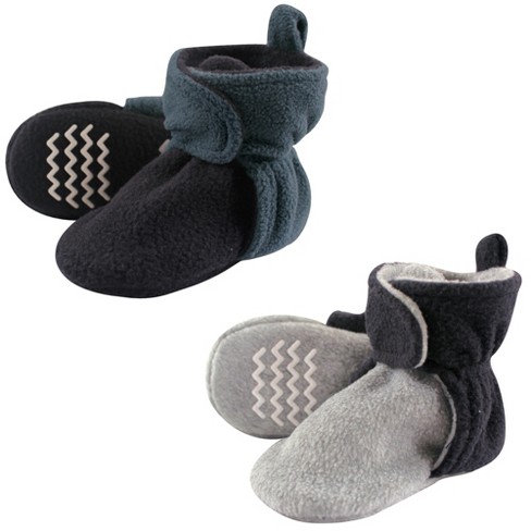 Hudson Baby Infant And Toddler Boy Cozy Fleece Booties 2pk, Blue Gray ...