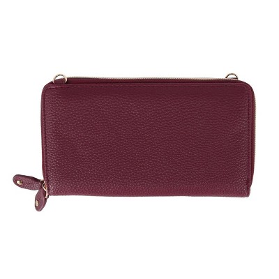 Buxton Women's Leather Long Bifold Organizer Wallet With Floral Emboss ...