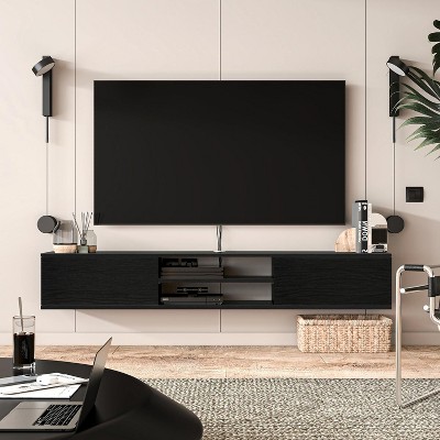 HomeStock 70 Inch Floating TV Stand Wall Mounted Entertainment Center ...
