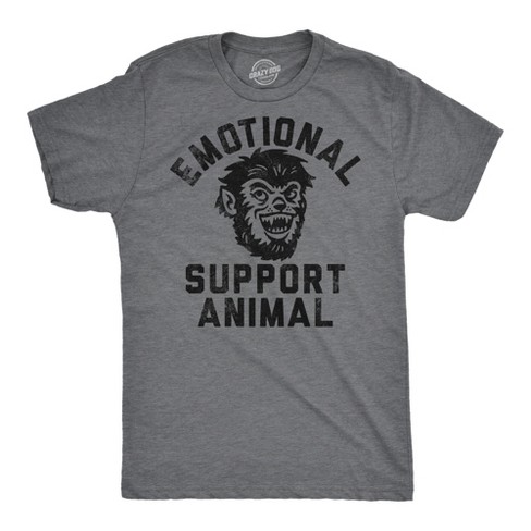 Mens Funny T Shirts Emotional Support Animal Werewolf Sarcastic ...