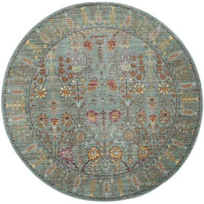 Valencia Val108 Power Loomed Indoor Area Rug - Steel Blue - 6'7" Round ...