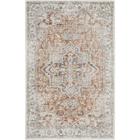 Nourison Astra Machine Washable Vintage Medallion Indoor Rug Gold ...