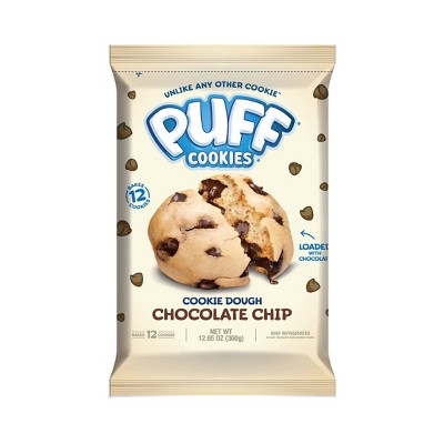 Puff Cookies Cookie Dough Chocolate Chip - 12.65oz : Target