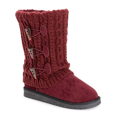 Essentials by MUK LUKS Women's Cheryl Boots - Burgundy, 10 : Target
