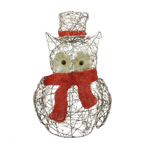 Northlight 21" Lighted Glitter Rattan Owl Christmas Outdoor Decoration ...