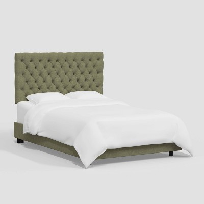 Queen Kelsey Bed In Textured Linen Zuma Laurel - Threshold™: Pine Frame ...