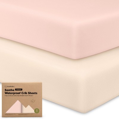 KeaBabies 2pk Soothe Waterproof Fitted Crib Sheets for Girl, Boy, 52x28 ...