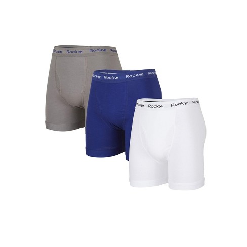 Rocky Men's Boxer Briefs, 3 Pack, Breath-easy, 95% Cotton Underwear ...