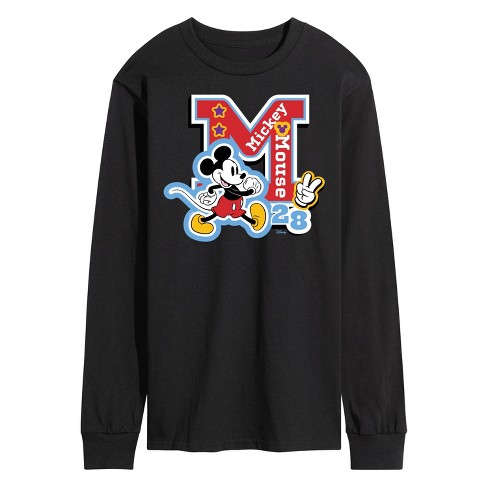 Men's Disney Mickey Mouse Long Sleeve Graphic T-shirt - Black - Medium ...