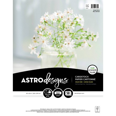 8.5"x11" 50-sheet Bright White Cardstock 65 Lb- Astrodesigns : Target