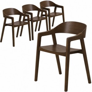 LeisureMod Rivo Modern Solid Oak Wood Dining Chair with Open Back ...