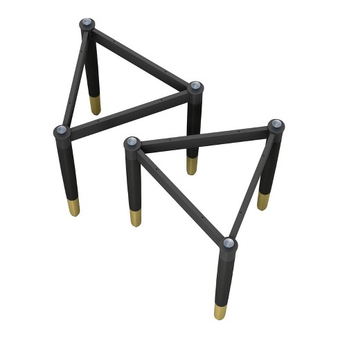 Mibasics Set Of 2 Shinesun Modern Triangle Accent Table Bases Black ...