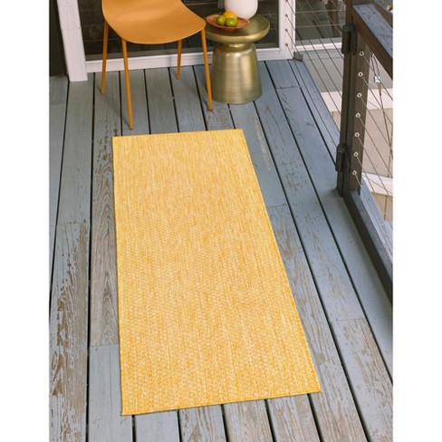 Unique Loom 2' 0 X 6' 1 Runner Indoor/outdoor Solid Corn Harvest Yellow ...
