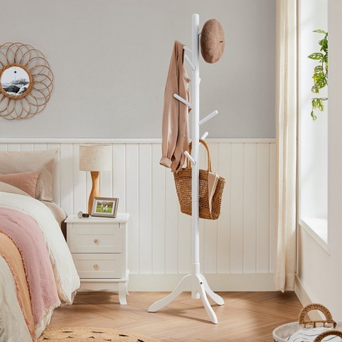 Vasagle Solid Wood Coat Rack Free Standing With 8 Hooks : Target