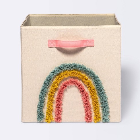 Tufted Canvas 13"x13" Storage Cube - Cloud Island™ Rainbow : Target