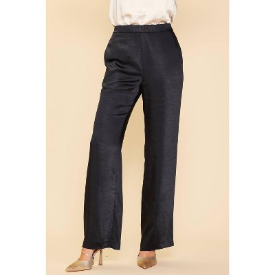 Women's Satin Elastic Waist Straight Leg Pant - Skies Are Blue 2x : Target