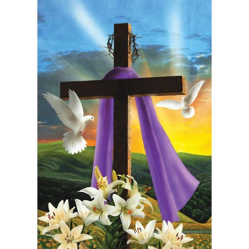 Briarwood Lane Easter Sunrise Religious Garden Flag Cross Doves L : Target
