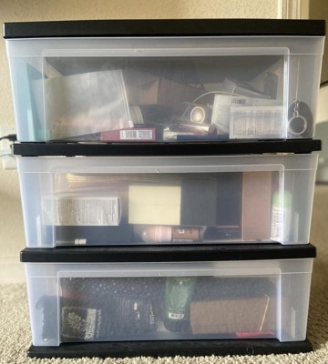 Iris 2pk Wide 3 Drawer Plastic Storage Chests : Target