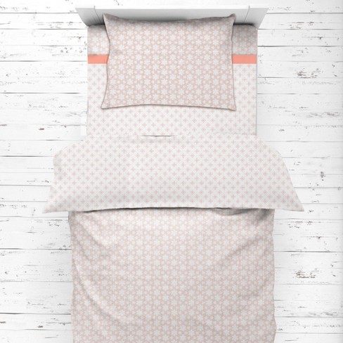 Bacati - Petals/floral Coral Girls Muslin 4 Pc Toddler Bedding Set : Target