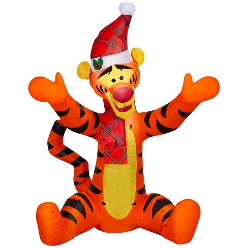 Gemmy Christmas Inflatable Tigger In Santa Hat, 3.5 Ft Tall, Multi : Target