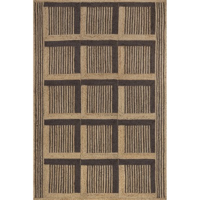 Nuloom Aletta Geometric Tiled Jute Area Rug, 4' X 6', Natural : Target