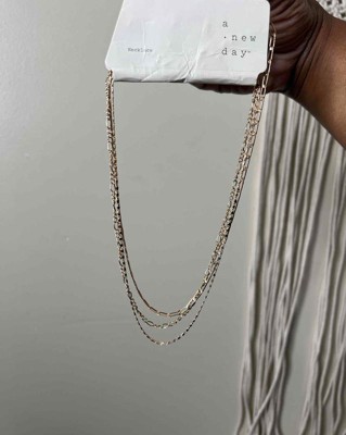 Multi-strand Link Chain Necklace - A New Day™ Gold : Target