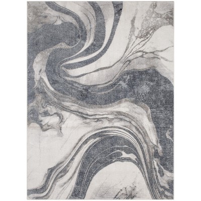 Nourison Cozy Modern Abstract Indoor Area Rug Grey Ivory 5'3"x7' : Target