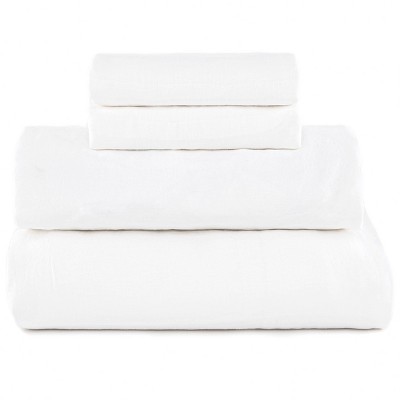 100% French Linen Sheet Set - Queen - White | Bokser Home : Target