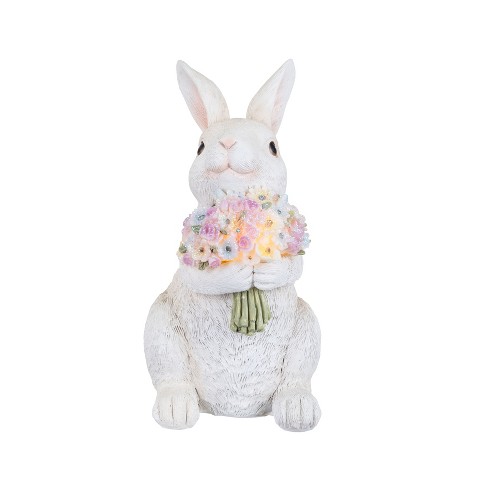 C&f Home Easter Bunny With Floral Bouquet Lighted Figurine : Target