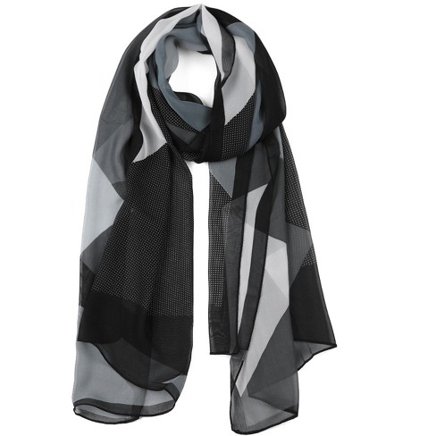 Allegra K Chiffon Shawl Long Geometric Beach Silk Soft Lightweight ...