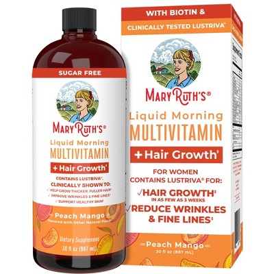 Morning Multivitamin + Lustriva Liquid, Peach Mango, 30 Fl Oz : Target