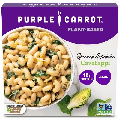 Purple Carrot Vegan Frozen Plant-based Spinach Artichoke Cavatappi Bowl ...