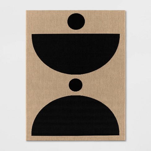 9'2"x12' Grace Half Circle Rectangular Woven Indoor Outdoor Area Rug ...