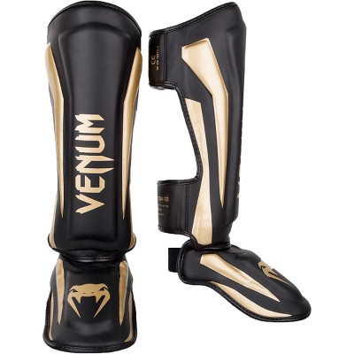 Venum Elite Hook And Loop Shin Guards - Medium - Black/gold : Target