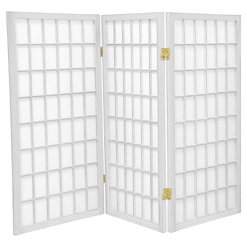 3 Ft. Tall Window Pane Shoji Screen - White (3 Panels) - Oriental ...