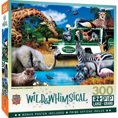 Masterpieces 300 Piece Ez Grip Jigsaw Puzzle - Watering Hole - 18"x24 ...