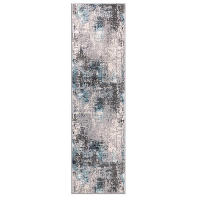 World Rug Gallery Distressed Abstract Design Area Rug - Blue 2'x7' : Target