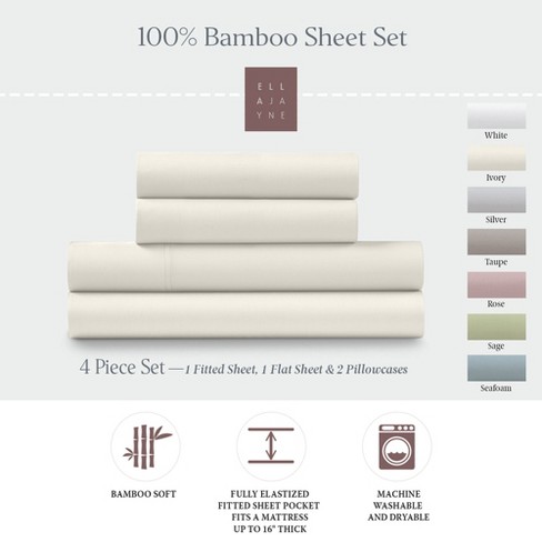 Ella Jayne Viscose From Bamboo Deep-pocket 4-piece Sheet Set, King ...